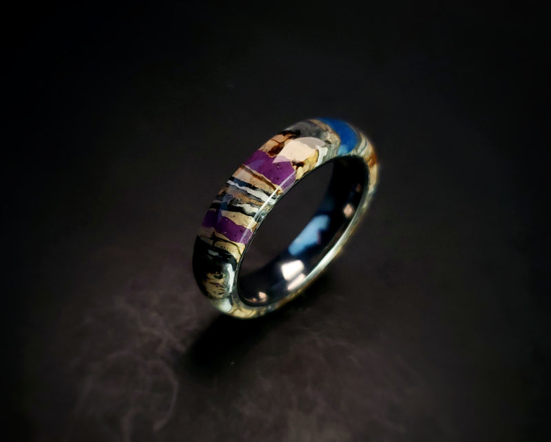 Solid Mammoth Tooth 6mm Purple Glow Ring - Celestial Rex